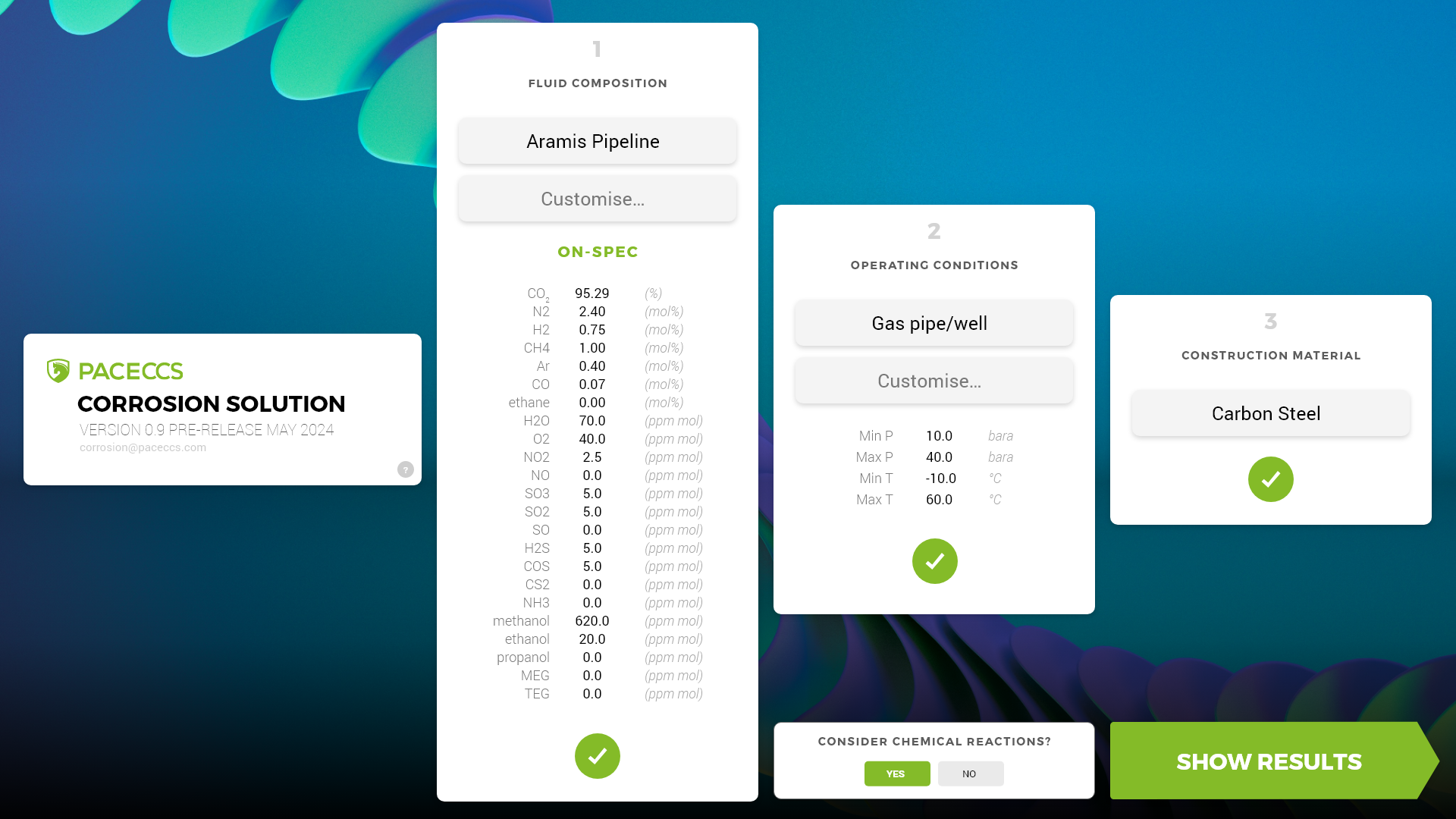 Corrosion Software › Pace CCS